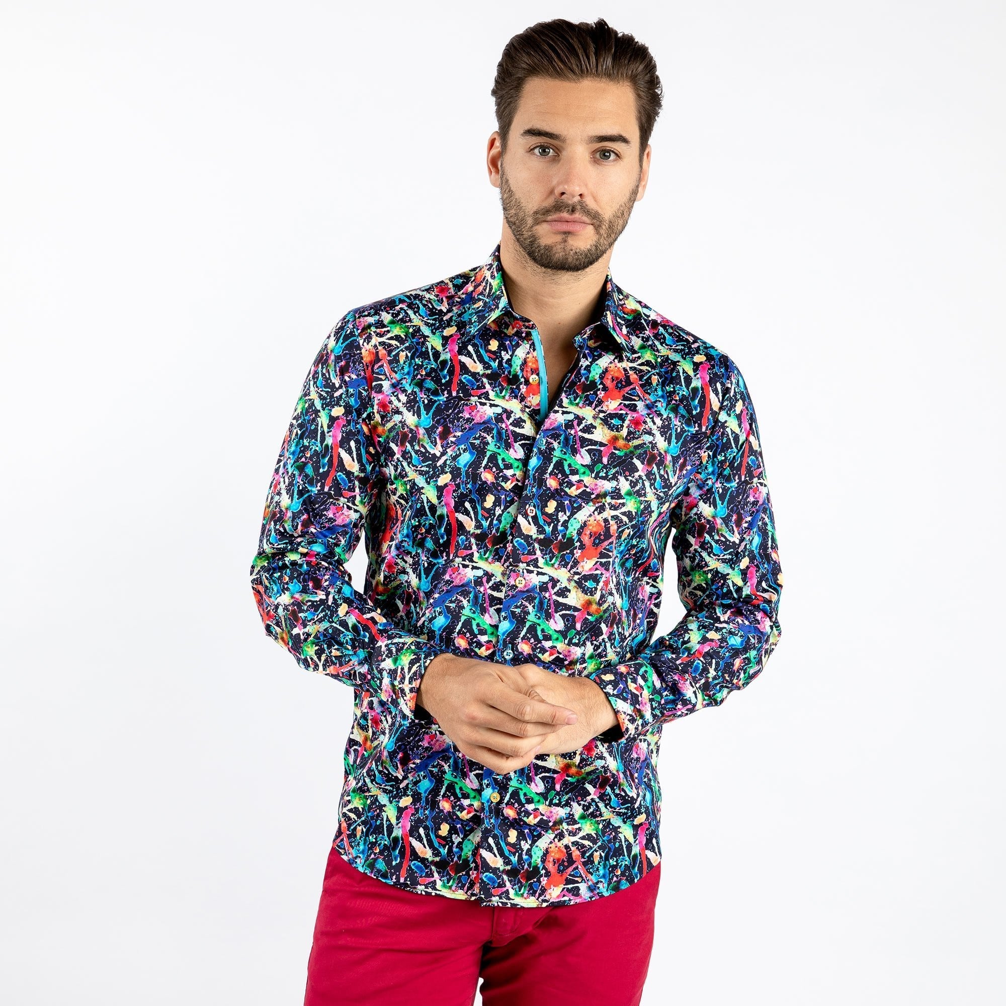 ART ATTACK PAINT SPLASH BLACK PRINT SHIRT – Claudio Lugli Shirts