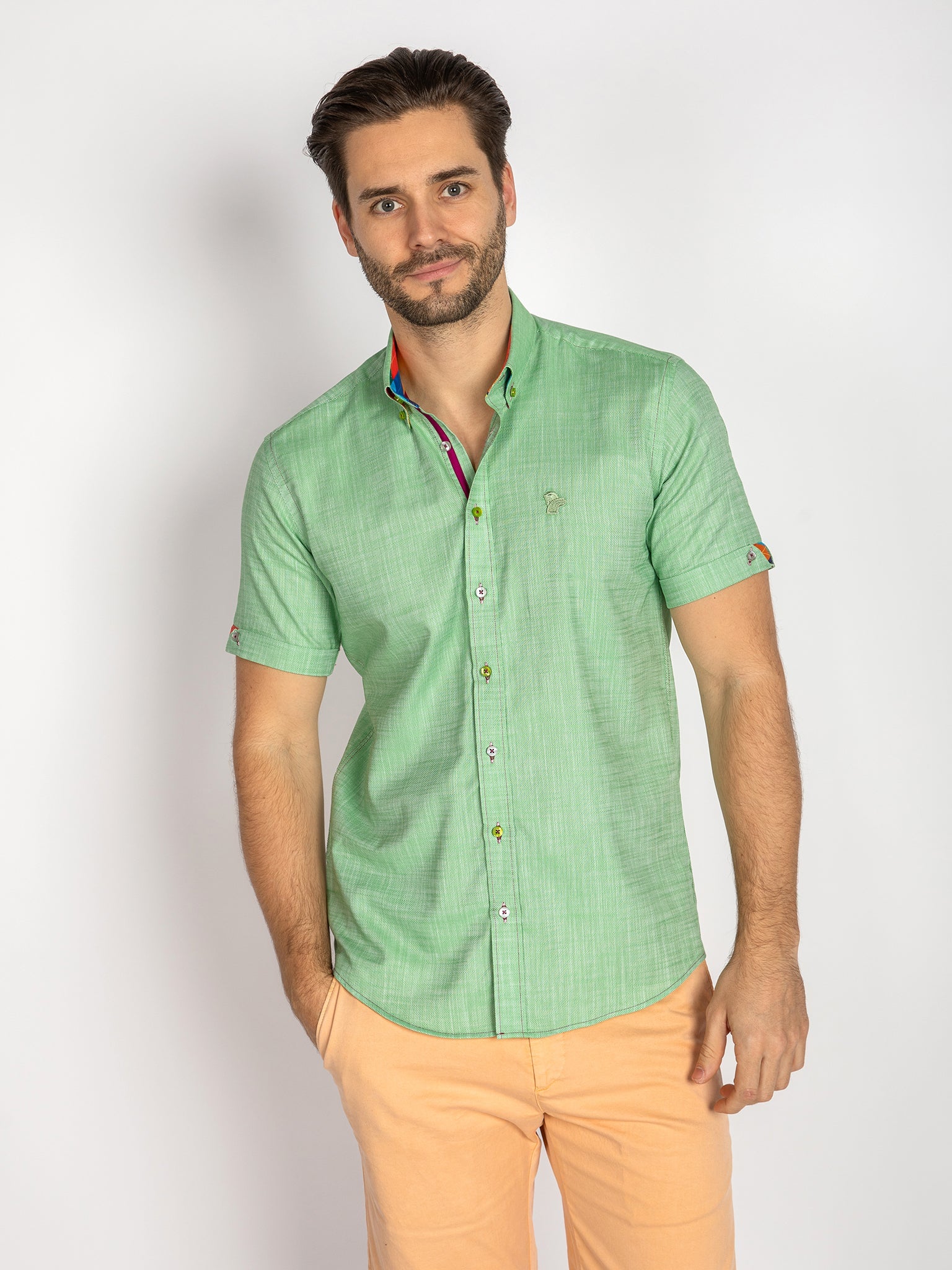 PASTEL TEXTURE CLASSIC SHORT SLEEVE SHIRT – Claudio Lugli Shirts